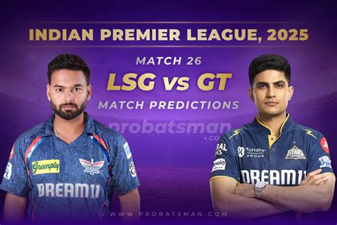 Ipl 2025 Match 26 Lsg Vs Gt 12 April 2025 330 Pm Ist
