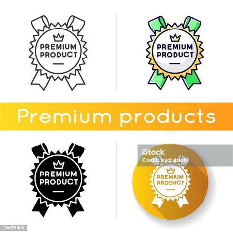 프리미엄 제품 아이콘 리니어 블랙 및 Rgb 색상 스타일 최고 수준의 제품 및 서비스 브랜드 지분 크라운 절연 벡터 일러스트와 로얄 클래스 최고의 우수한 상품 배지 0명에