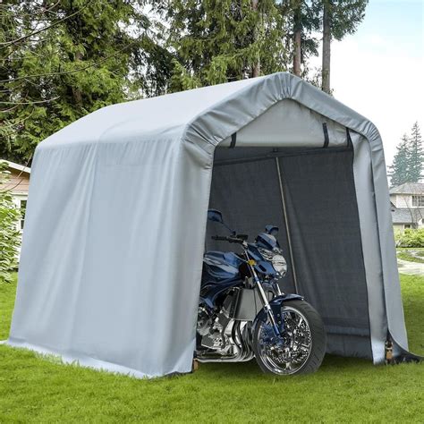 Toolcat 6 Ft X 8 Ft Heavy Duty Carport Portable Garage Storage Tent With Anti Uv Pe Cover And