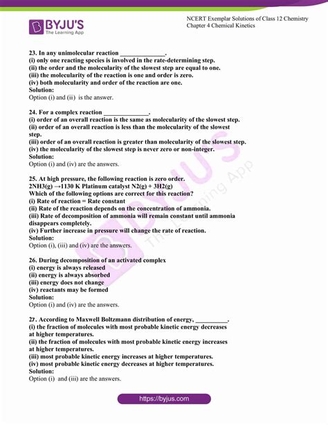 Ncert Exemplar Solutions Class Chapter Chemical Kinetics Click To Get Free Pdf