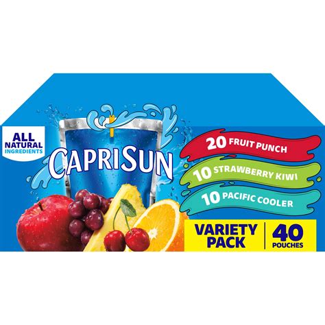 Capri Sun Fruit Punch Strawberry Kiwi And Pacific Cooler Flavored With
