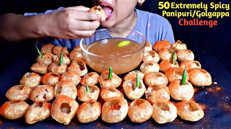 Asmr 50 Spicy Panipurigolgappa Eating Challengefuchka Challenge