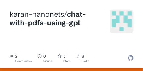 Github Karan Nanonetschat With Pdfs Using Gpt