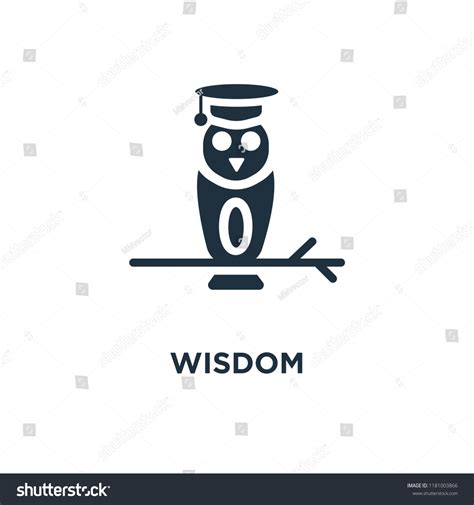 Wisdom Icon Black Filled Vector Illustration Stock Vector Royalty Free