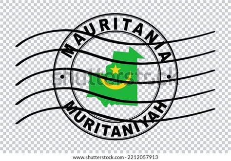 Map Mauritania Postal Passport Stamp Travel Stock Illustration