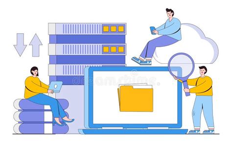 Flat Global Data Analytics With People Characters Concept Outline