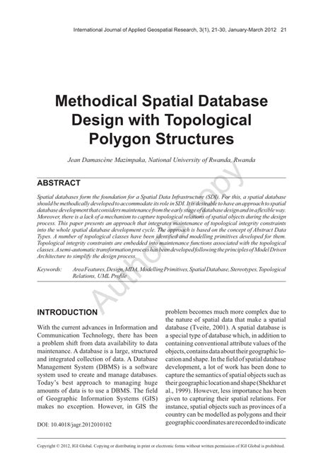 pdf methodical spatial database design with topological polygon