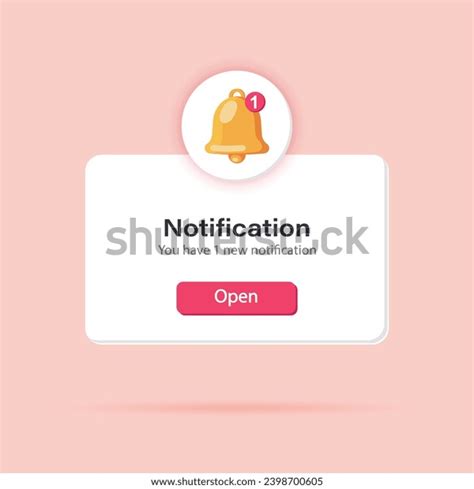 3d Notification Popup Page Floating Elements Stock Vector Royalty Free