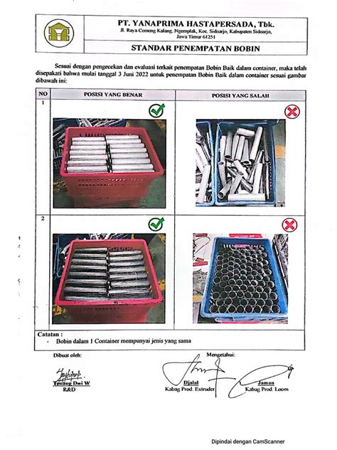 Standar Penempatan Bobin Dalam Container Pdf