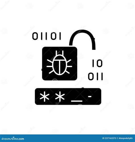 Password Cracking Line Icon Isolated Vector Element Stock Vector