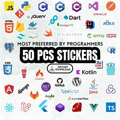 50 Most Preferred Programming Sticker Packs Coding Stickers Software