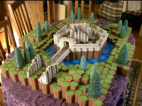 Heroscape Cake Castle Design With Trees And Grass