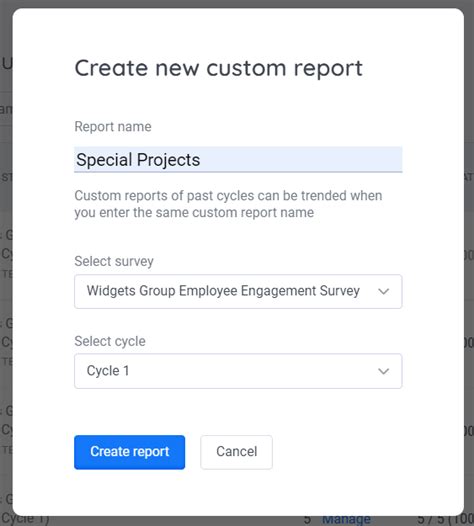 creating a custom report