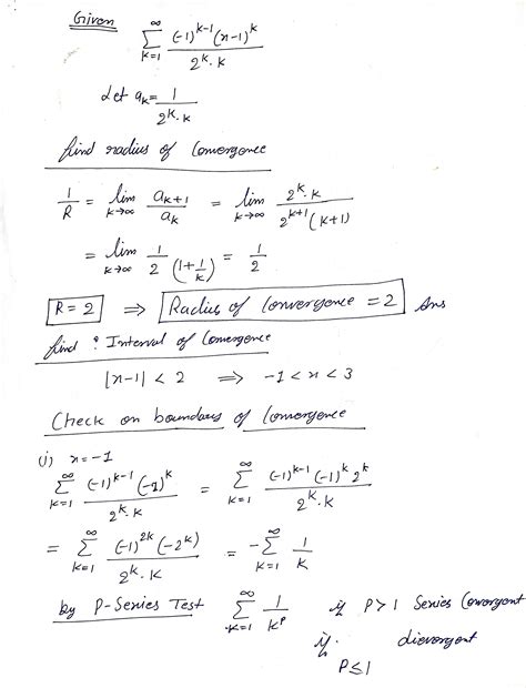 Solved Find The Radius Of Convergence And Interval Of Convergence Of The Course Hero