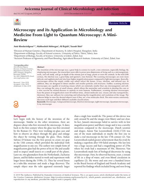 Microscopy And Its Application In Microbiology And Pdf Microscope