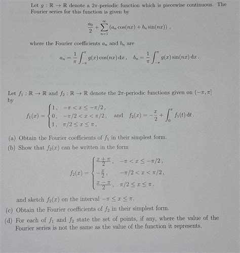 solved let g r→r denote a 2π periodic function which is