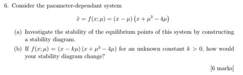 Solved 6 Consider The Parameter Dependant System ï F0p