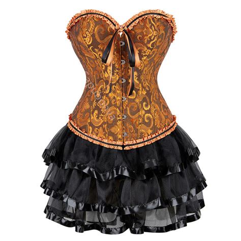 Steampunk Gothic Corset Skirt Burlesque Dress Costume Set Hiipps