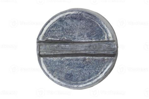 Macro Close Up Of Old Flathead Screw Head With Worn Slot And Aged Metal Texture 69113569 Stock