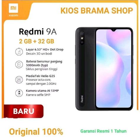 Jual Xiaomi Redmi 9A Ram 2 32 GB Garansi Resmi Di Seller Kios Brama Shop Cakung Barat Kota