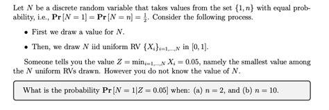 Solved Let N Be A Discrete Random Variable That Takes Values