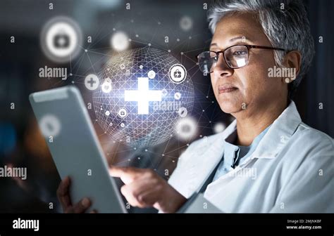Doctor Tablet Or Futuristic Global Healthcare On Cybersecurity Life