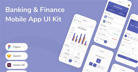 Banking And Finance Mobile App Ui Kit Templatemonster
