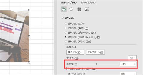 Excelエクセル図形や画像を透過する方法