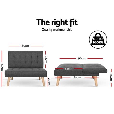 Futon Couch Single 1 Seater Modular Bed Set