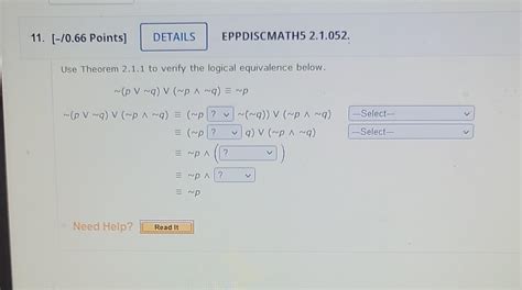 Solved [ 0 66 Points] Eppdiscmath5 2 1 052 Use Theorem