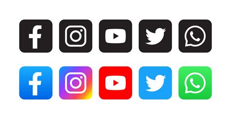 Set Of Popular Social Media Icons In Square Background 23899758 Vector