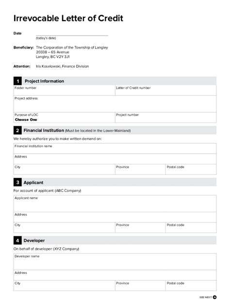 Fillable Online Irrevocable Letter Of Credit Template Fax Email