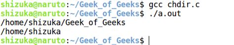 Chdir In C Language With Examples Geeksforgeeks
