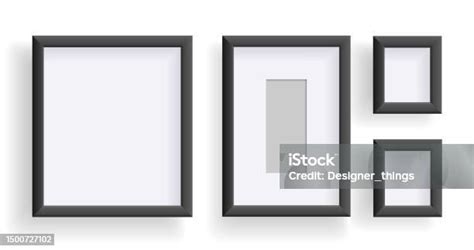 흰색 직사각형 프레임 모형에 분리된 사진 프레임 프리젠테이션을 위한 빈 프레이밍 세트입니다 사진 또는 그림 그림 프레임 미술관 인테리어 벡터 템플릿 0명에 대한 스톡 벡터