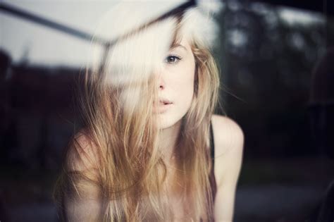 Imagini de fundal față femei model par lung fotografie Modă