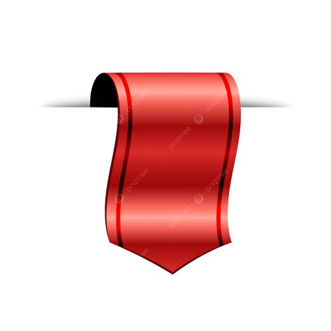 Red Ribbon Badge Vector Red Ribbon Folded Paper Red Tags Png And