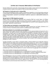 Genomic DNA Isolation Purification Step By Step Guide Course Hero