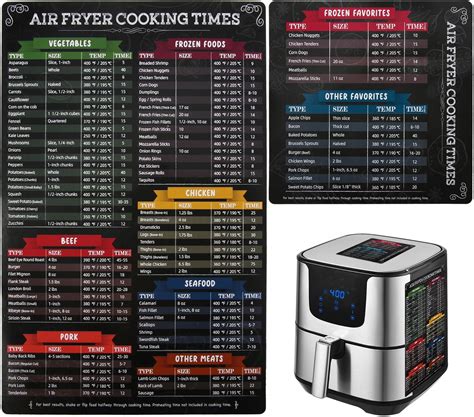 Magnetic Air Fryer Cooking Guideover 200 Air Fryer Cheat Sheet Cooking