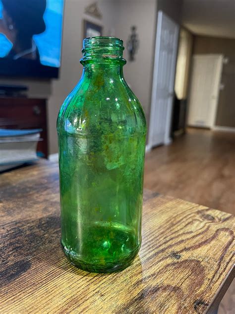 Vintage Green Glass Bottle Vintage Soda Glass Bottle 421 Etsy