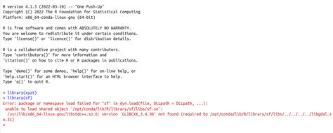 Unable To Load Shared Object Opt Conda Lib R Library Sf Libs Sf So Issue Oceanhackweek