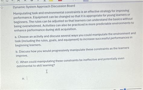 Solved Dynamic System Approach Discussion Boardmanipulating