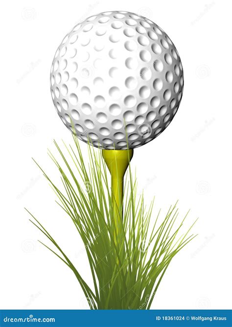 Golf Ball On Tee With Grass Stock Illustration Illustration Of Game