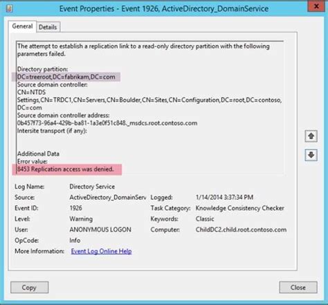 Устранение неполадок репликации Active Directory