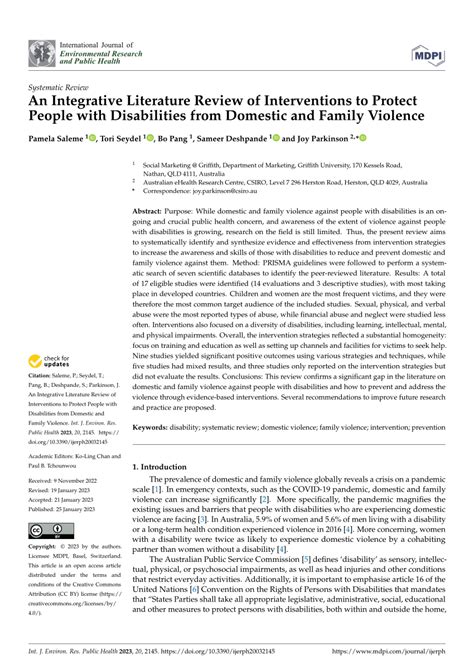 (PDF) An Integrative Literature Review of Interventions to Protect People with Disabilities from ...