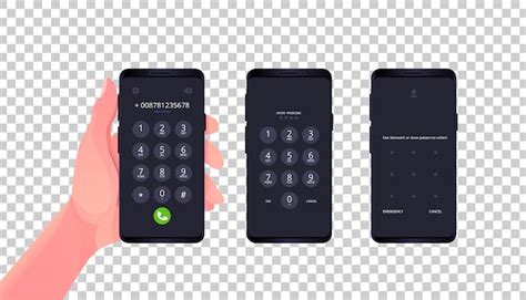 Premium Vector Cellphone With Passcode Lock Screen Interface Use