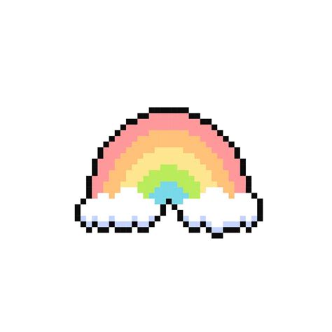 Cute Rainbow With Clouds In Pixel Art Style 22276842 Vector Art At Vecteezy