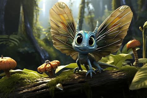 Premium Photo Pixar Cartoon Of A Mischievous Pixie With Iridescent Ai