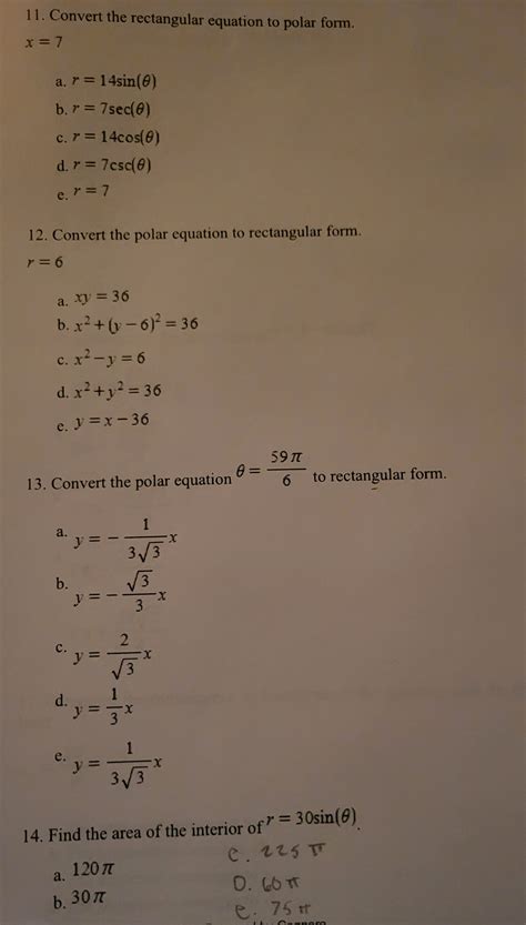 [solved] 11 convert the rectangular equation to polar for