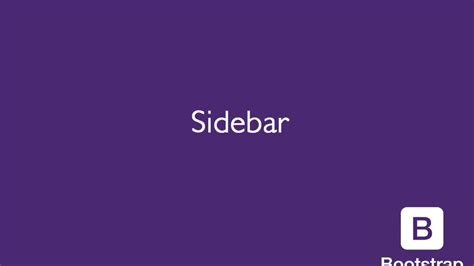 Bootstrap Sidebar Youtube