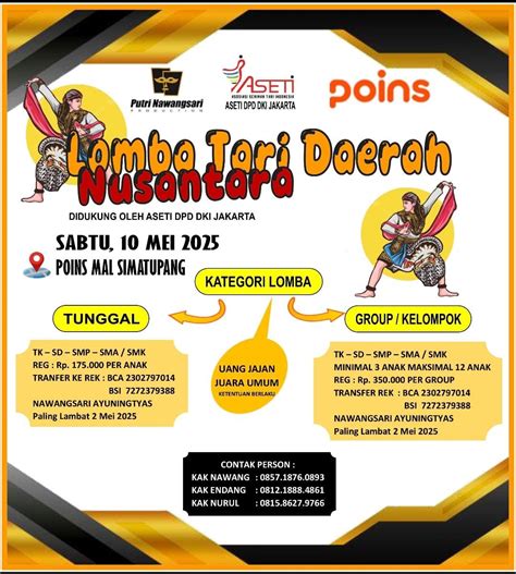 Lomba Tari Kreasi Daerah Nusantara 10 Mei 2025 Putri Nawangsari